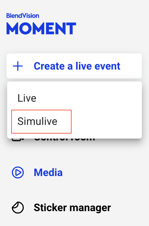 Create a simulive event in playback mode – BlendVision MOMENT