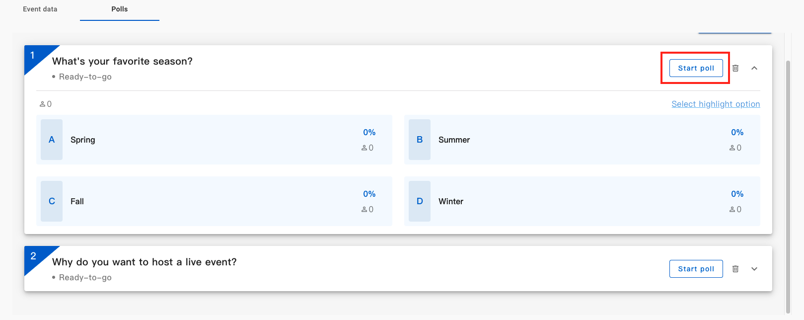 Manage a poll – BlendVision MOMENT